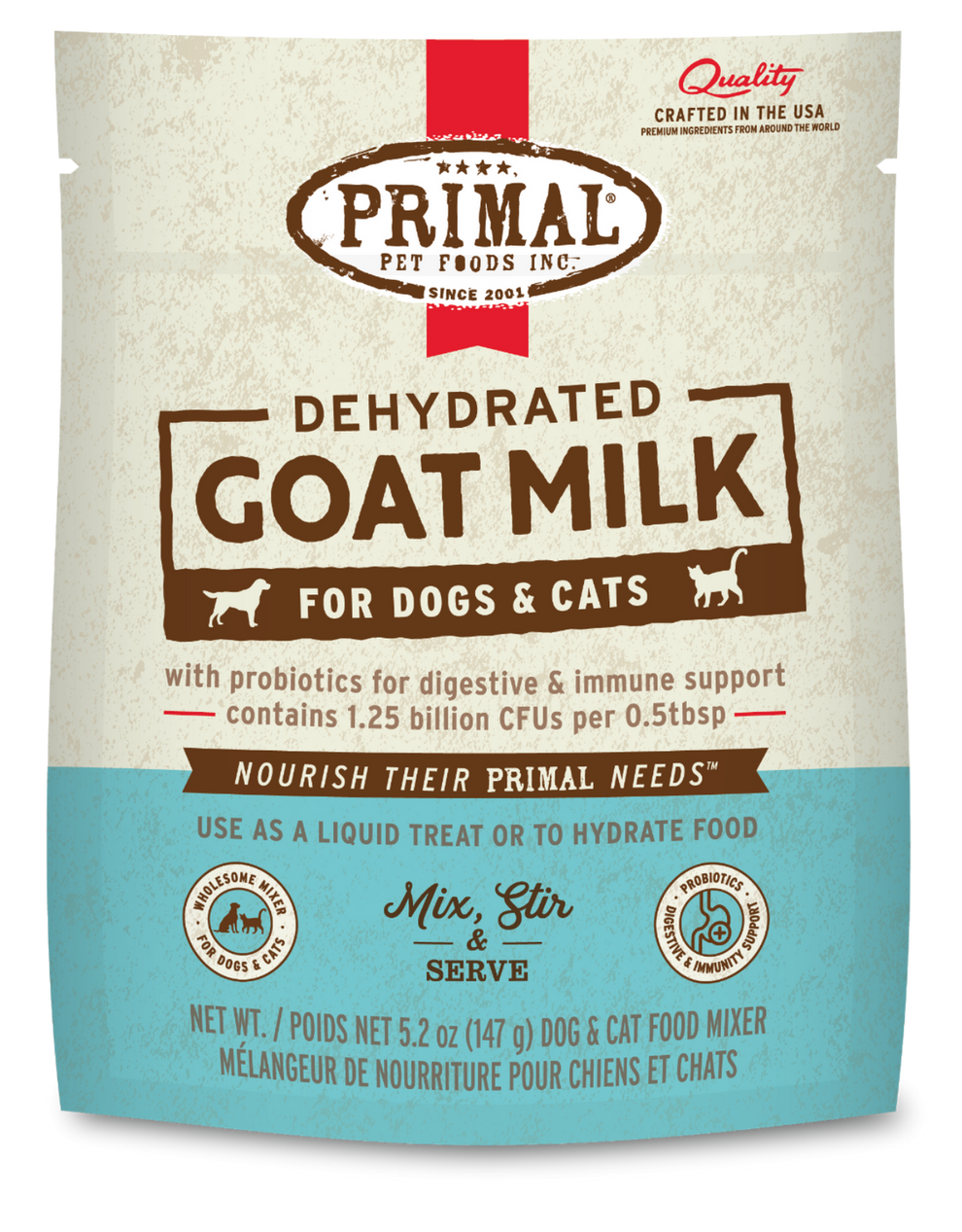 Primal Dehydrated Goat Milk for Dogs and Cats - 5.2oz | VelocityVelocity